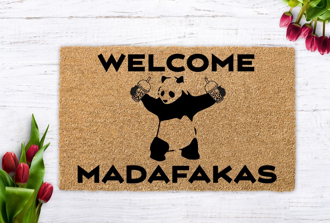 Welcome Madafakas, Panda Funny Doormat, Welcome Mat, Housewarming Gift ...