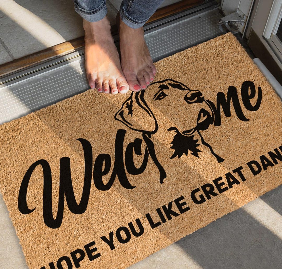 Great Dane Gift, Great Dane Dog, Hope You Like Great Danes Door Mat ...