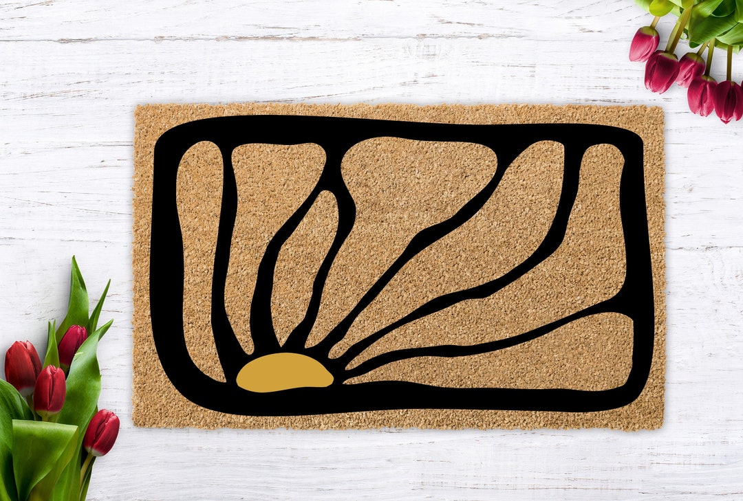 Abstract Welcome Mat, Modern Doormat, Entryway Mat, Front Porch Decor ...