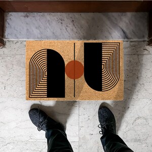 Mid Century Modern, Welcome Mat Mid Century Modern Art, Wedding Gift ...