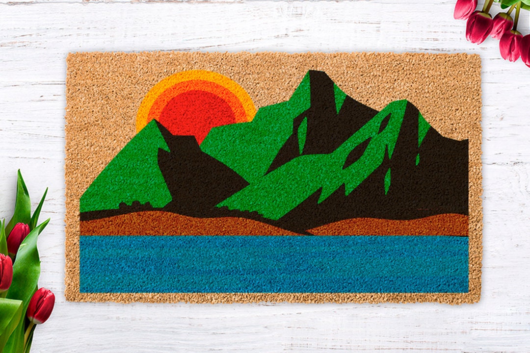 Landscape, Landscape Mountain Front Door Decor, Spring Decor, Landscape ...