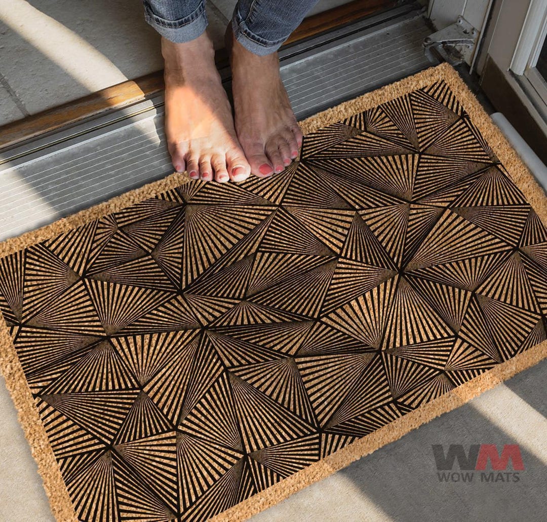 Geometric 3D Coir Doormat, Modern Triangle Rug - Etsy