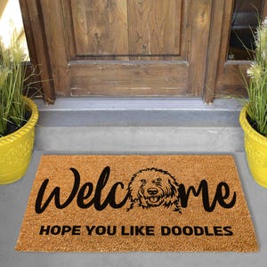 Doodle, Golden Doodle Mat, Dog Welcome Mat, Golden Retriever Poodle ...
