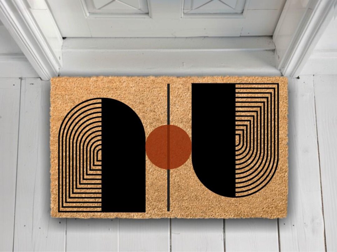 Mid Century Modern, Welcome Mat Mid Century Modern Art, Wedding Gift ...