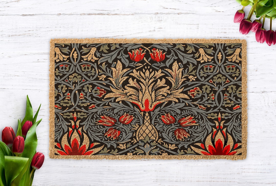 Vintage Pattern Welcome Mat, Front Door, Entrance Decor Mat, Non-slip ...