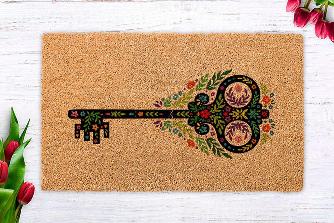 Key Doormat, Colorful Key Entrance Decor, Key Welcome Mat, Entryway Key ...