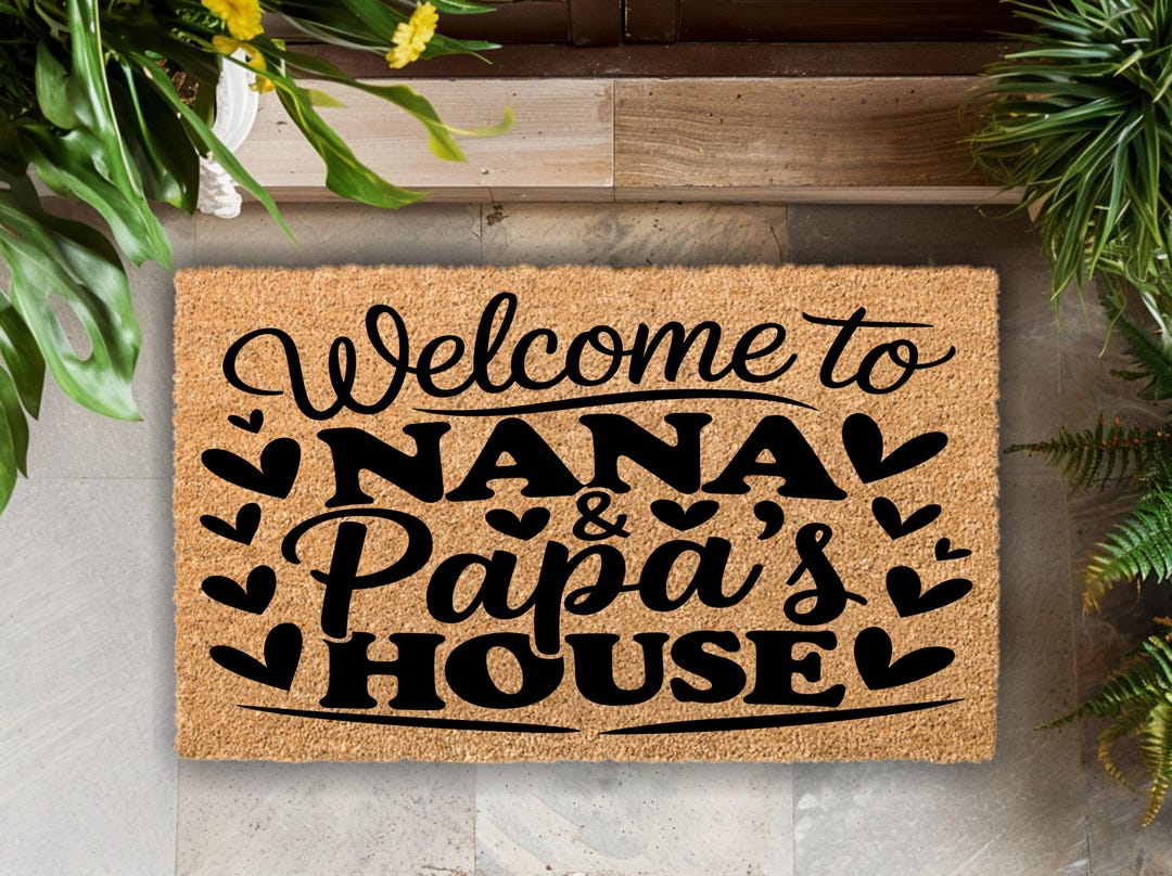 Nana and Papa Custom Mat | Grandparents Welcome Mat Nana Papa Gift ...