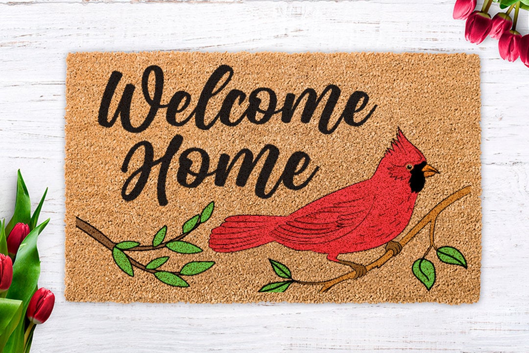 Red Cardinal, Cardinal Gift Doormat, Cardinal Front Door Decor ...