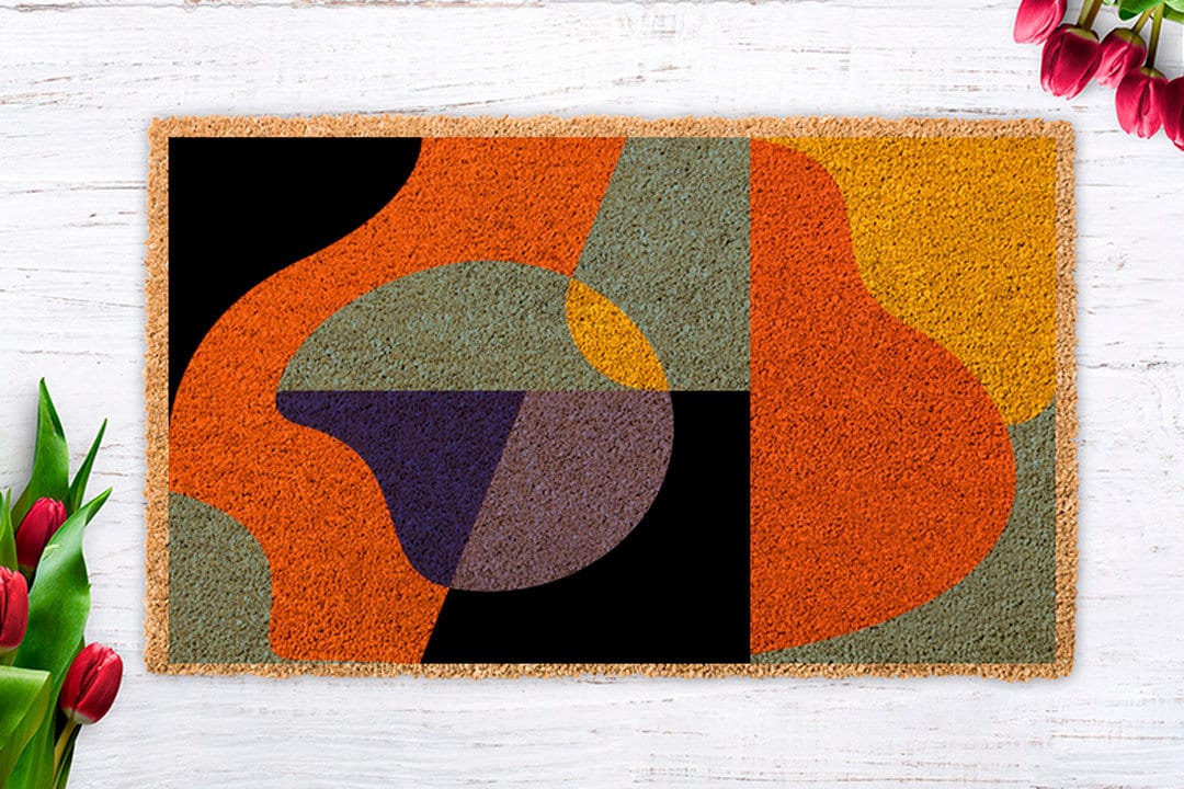 Geometric Doormat, Modern Gift, Unique Welcome Mat, Coir Doormat ...