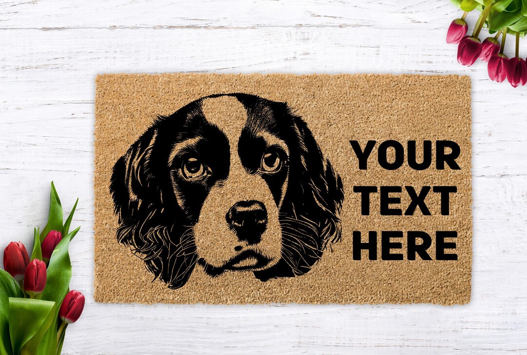 Custom English Springer Spaniel Doormat: Personalized Dog Welcome Mat ...