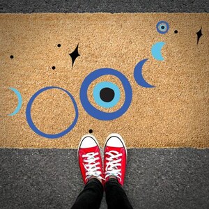 Evil Eye Moon Phases Doormat, Moon Phases Doormat, Evil Eye Doormat ...