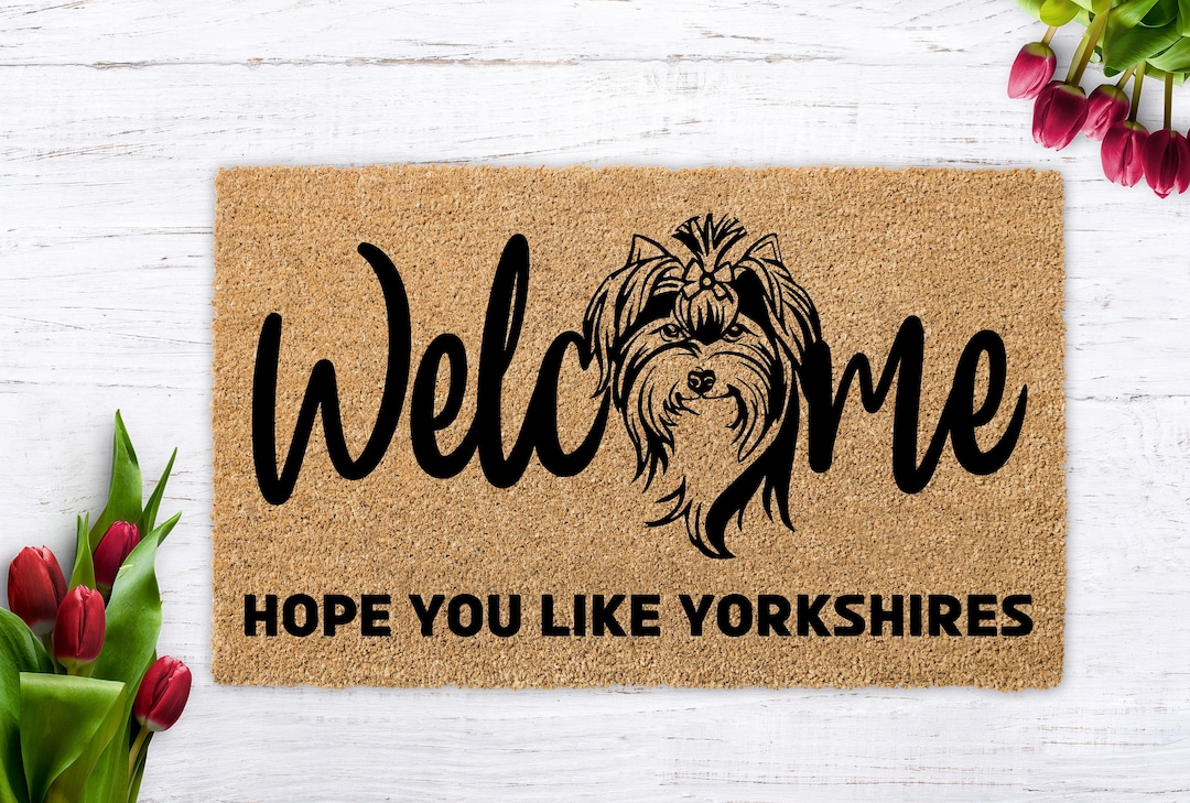 Yorkshire Terrier Doormat, Yorkie Dog Breed Mat, Yorkshire Dog Welcome ...