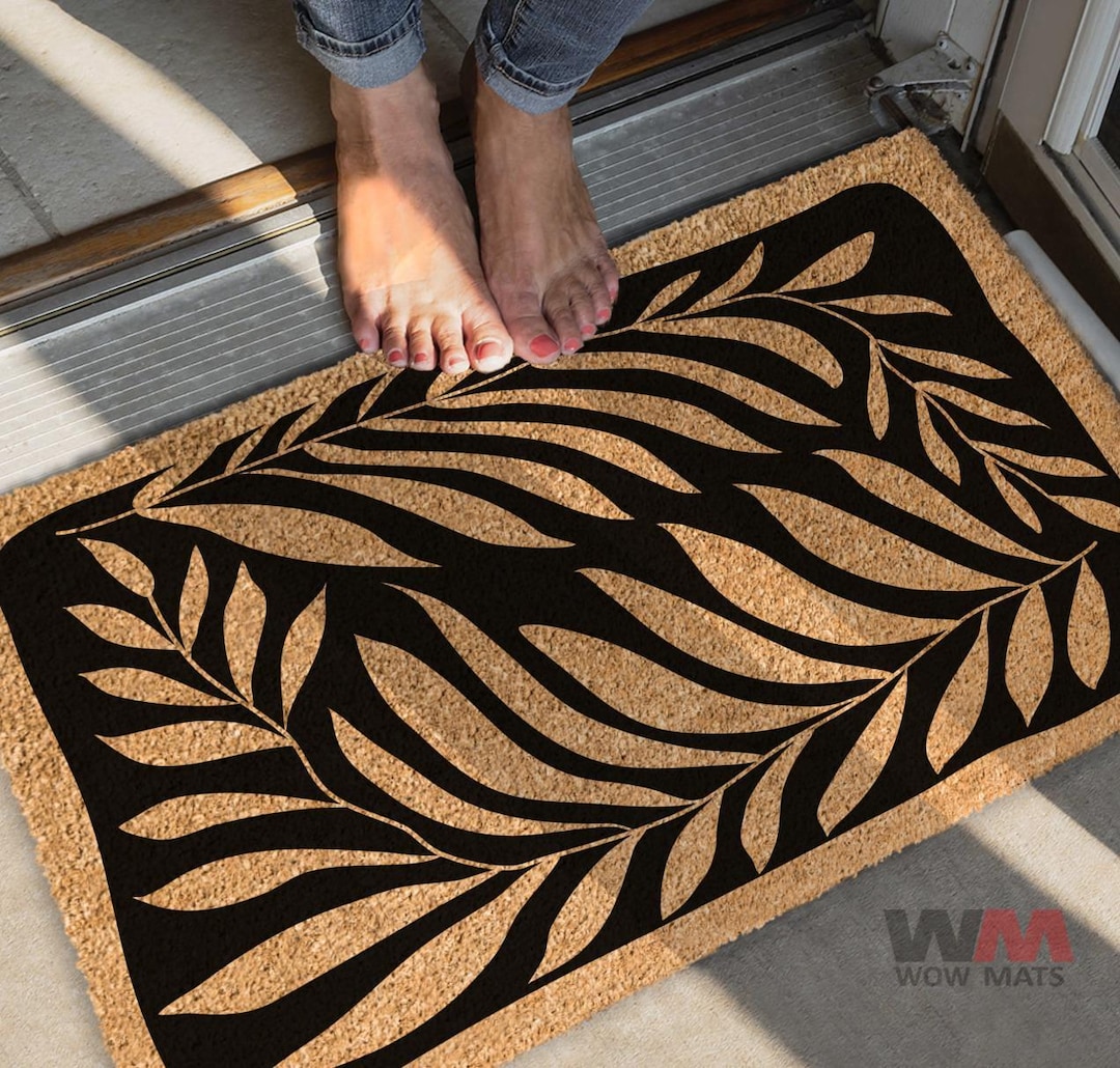 Leaves Doormat, Modern Welcome Mat, Housewarming Gift, Contemporary Art ...