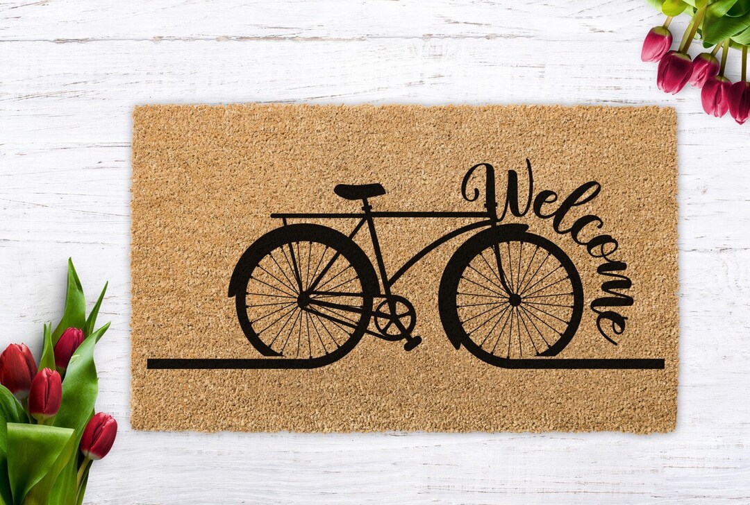 Bike Gifts, Bike Decor, Bike Welcome Doormat, Bicycle Door Mat, Unique ...