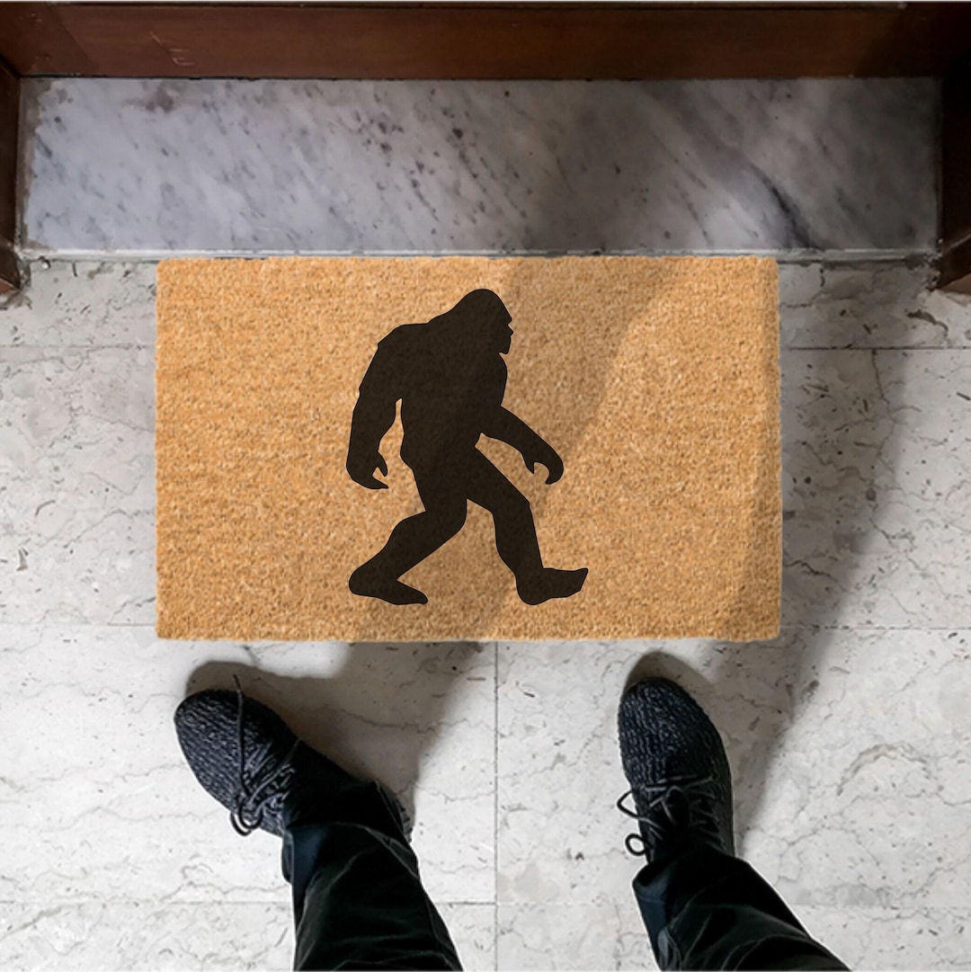 Bigfoot Welcome Mat: Quirky Coir Doormat With Sasquatch Design - Etsy