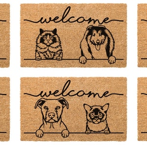 Personalized Dog and Cat Gift, Welcome Mat Cats and Dogs, Custom Dog ...