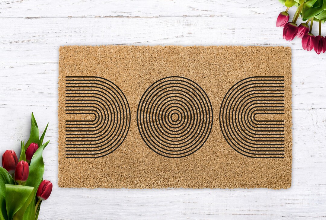 Doormat, Mid Century Modern, Housewarming Gift, Minimalist Doormat ...