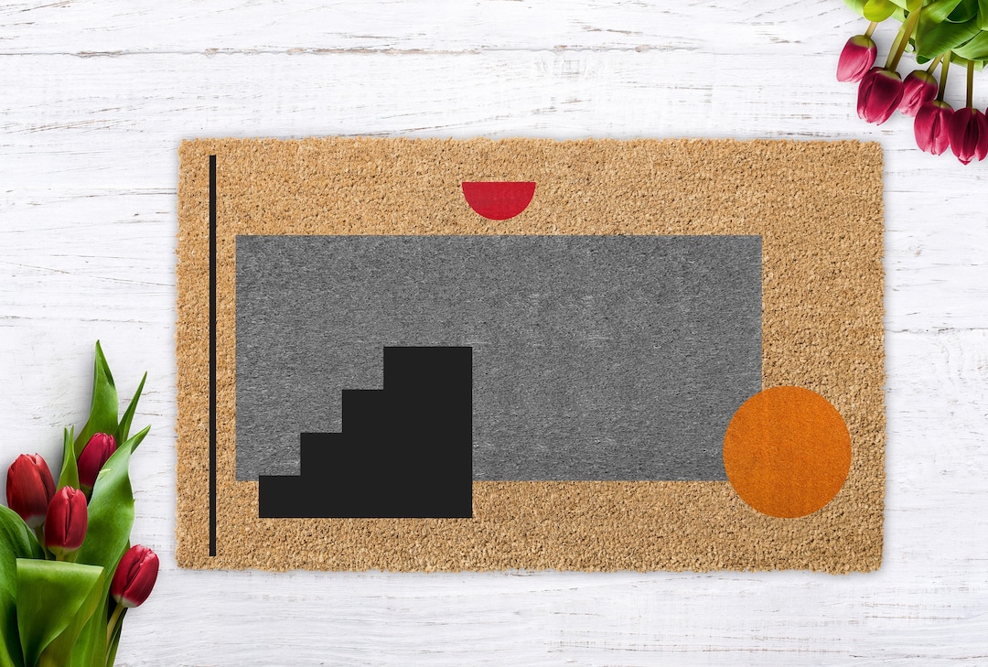 Mid Century Modern Doormat, Wedding Gift, Housewarming Gift, Bridal ...