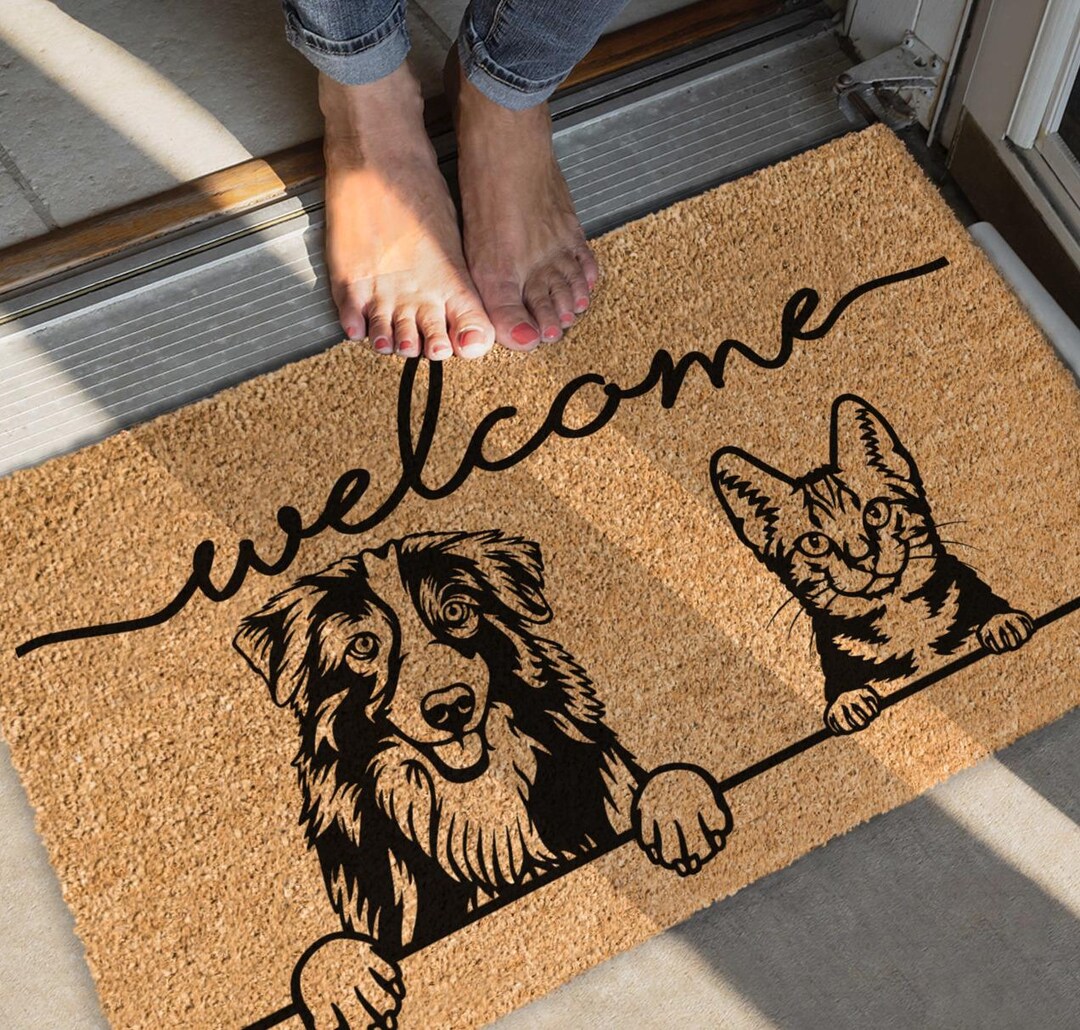 Personalized Pet Doormat: Custom Dog and Cat Names, Breed Designs - Etsy