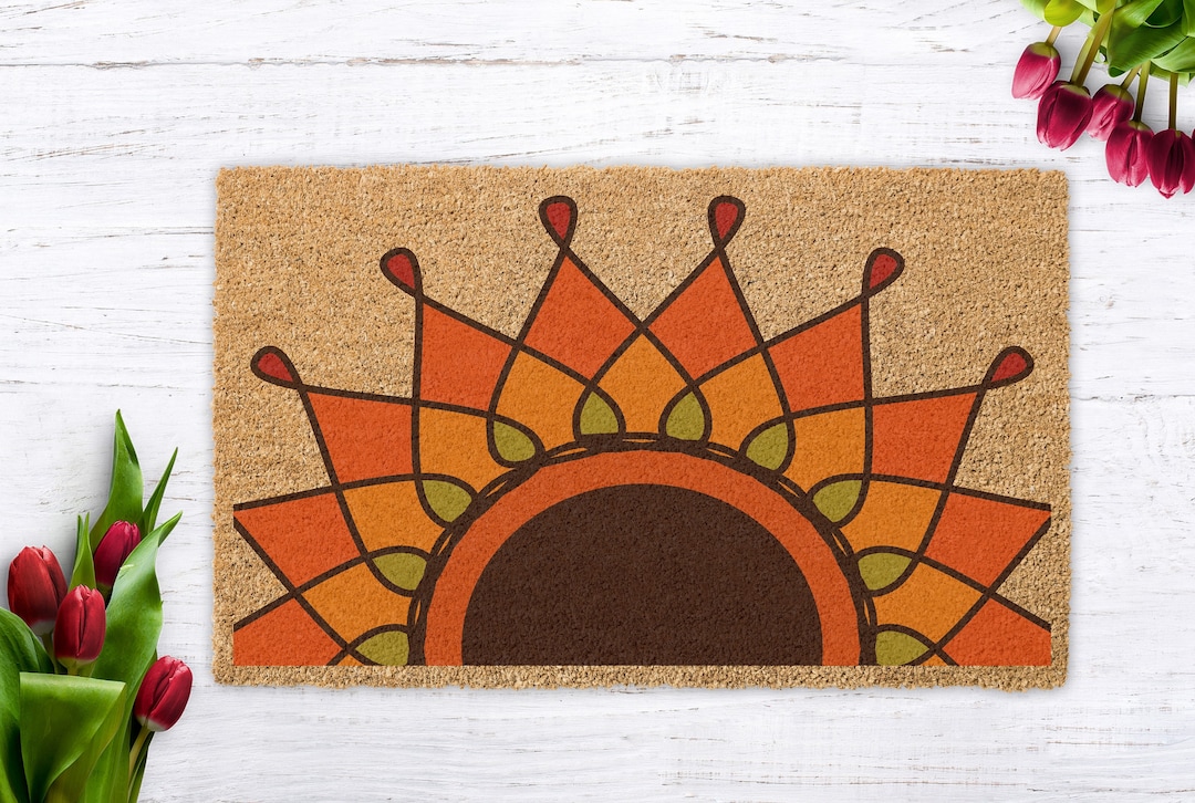 Boho Sun, Sun Welcome Mat, Housewarming Gift, New Home Gift Rug, Front ...