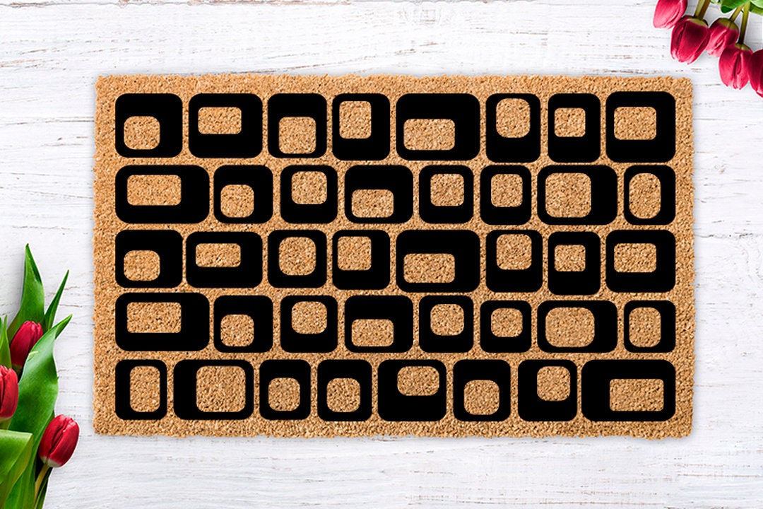 Contemporary Entrance Mat, Mid-century Modern Style Doormat ...