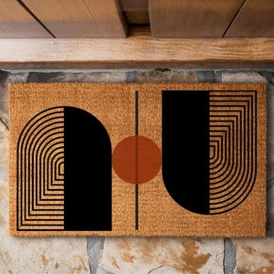 Mid Century Modern, Welcome Mat Mid Century Modern Art, Wedding Gift ...