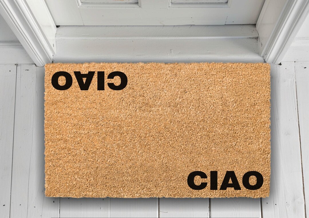 Italian Style Ciao Doormat - Natural Coir, Front Door Mat - Etsy