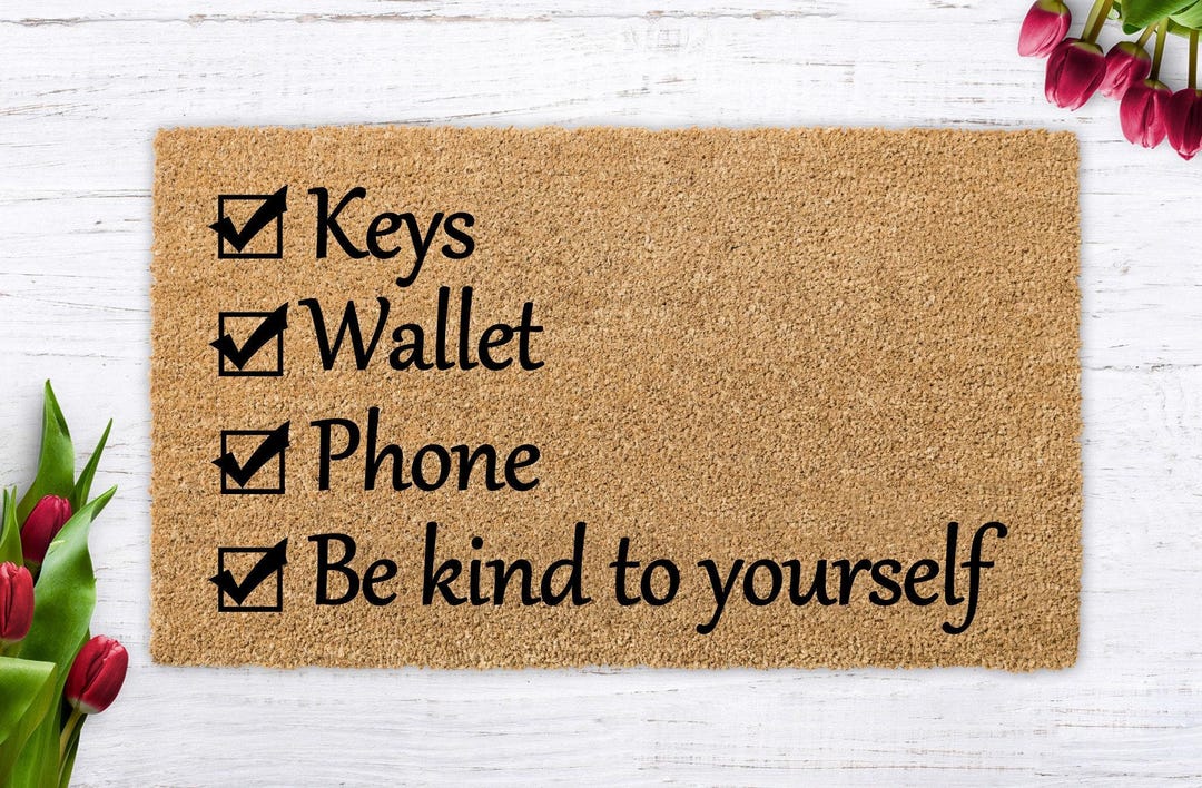 Keys Wallet Phone Doormat, Be Kind Coir Welcome Mat - Etsy