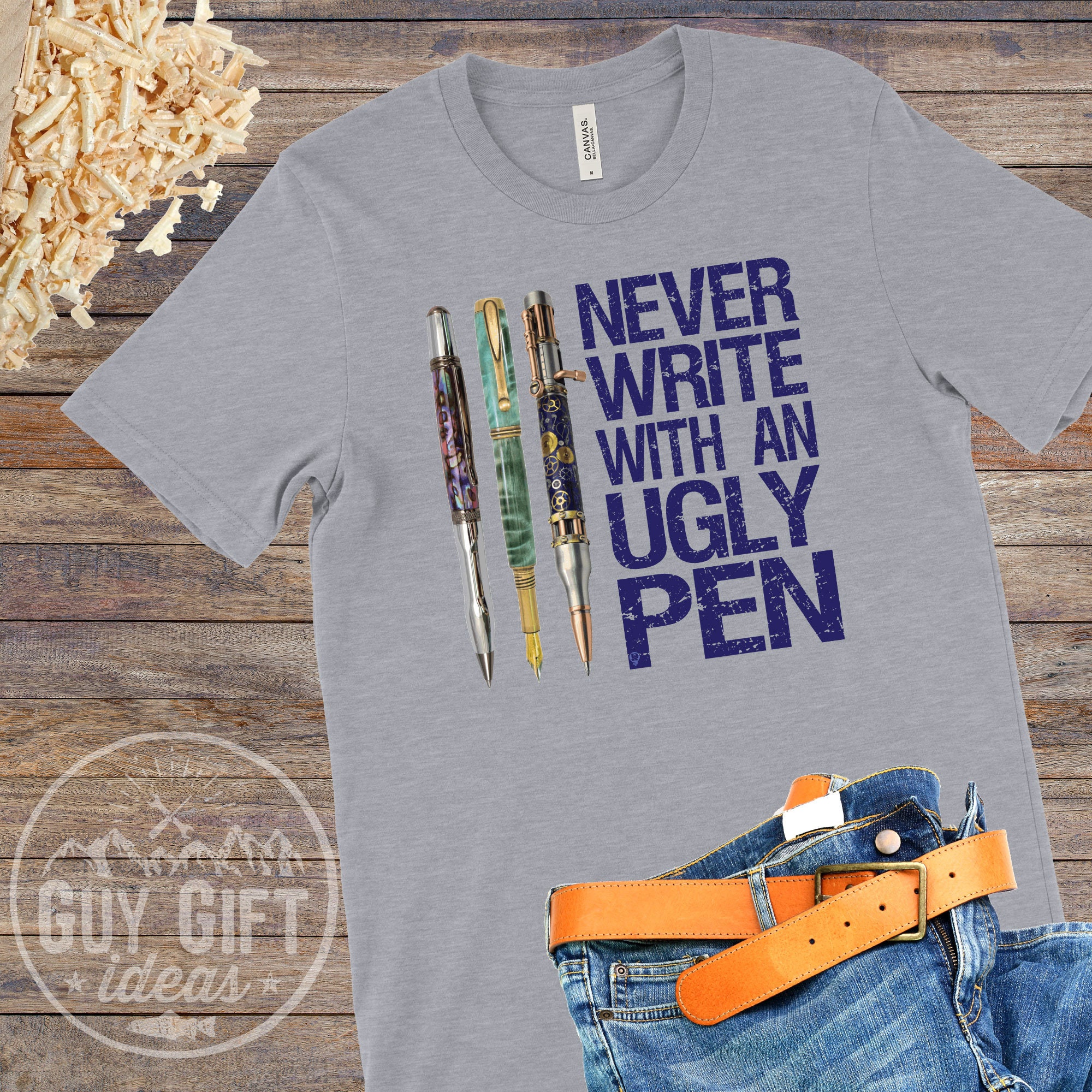 FREE SHIPPING, Never Write With an Ugly Pen, Premium Super Soft Tee - Etsy
