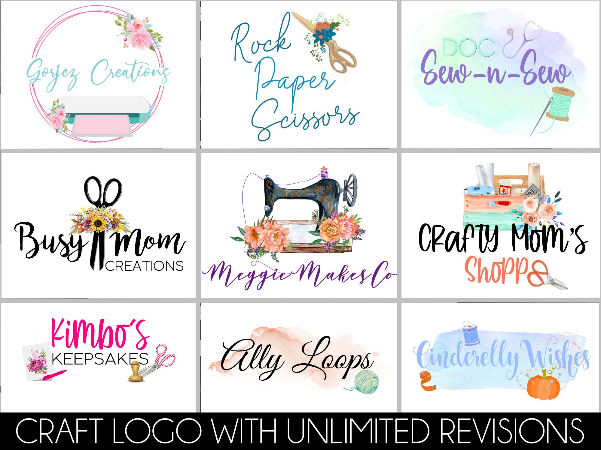 Crafting Logo Design Custom Branding Craft Business Logo | Etsy Crafting Logo Design Custom Branding Craft Business Logo | Etsy