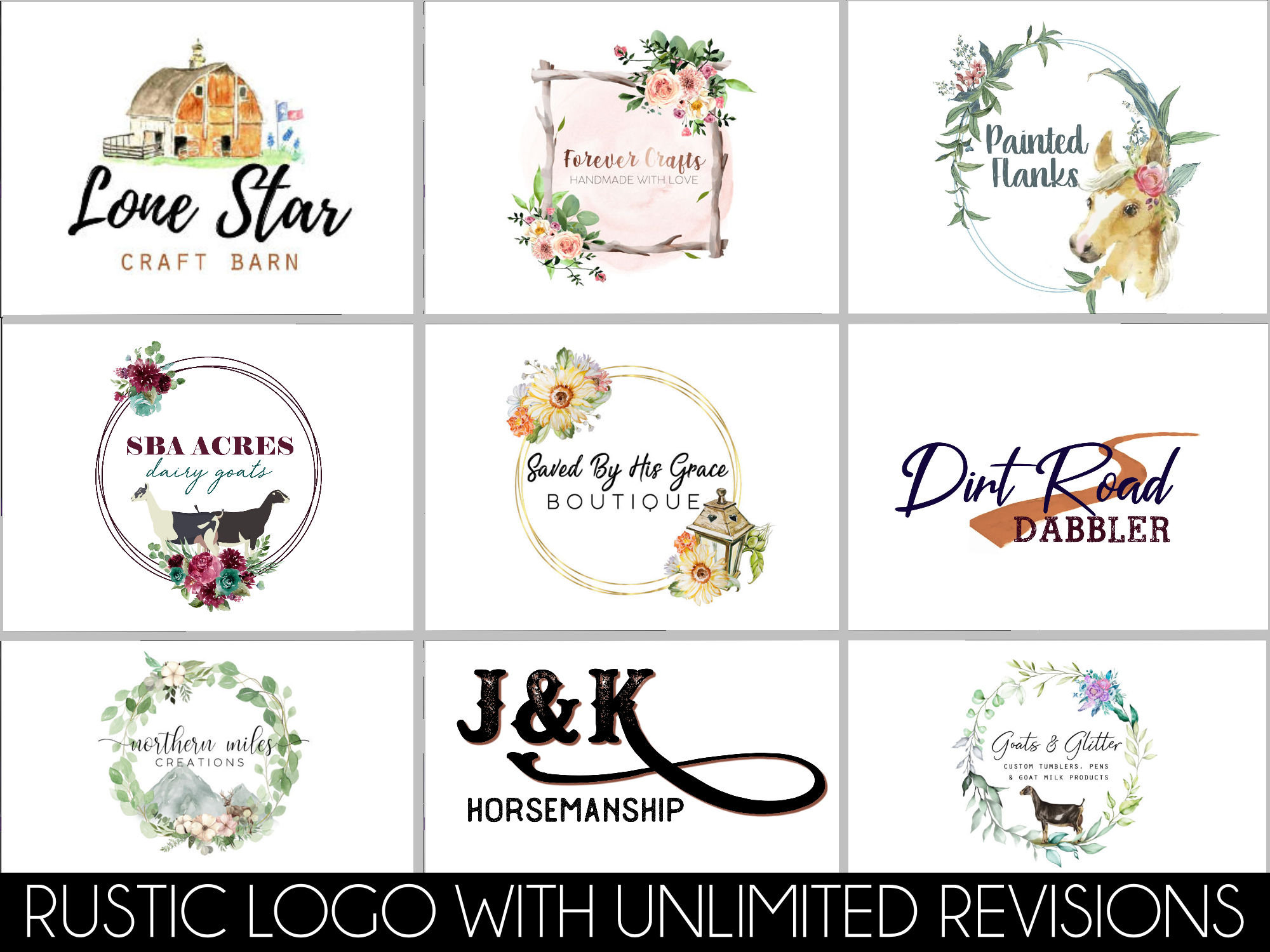 Rustic Logo Design Custom Branding Craft Business Logo | Etsy