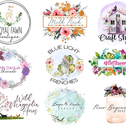 Editable Round Logo Template DIY Round Logo Vintage Logo | Etsy