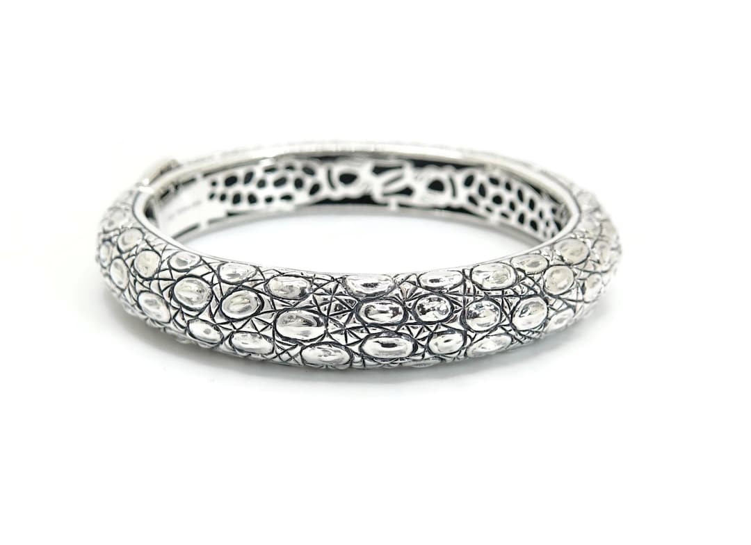 JOHN HARDY JAI Sterling Silver Crocodile Alligator Hinged Bangle ...