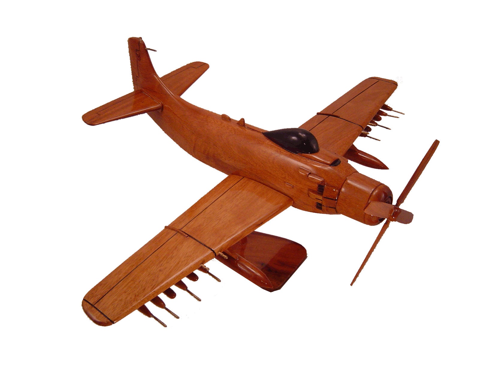 A1E Skyraider Mahogany Wood Desktop Airplane Model - Etsy