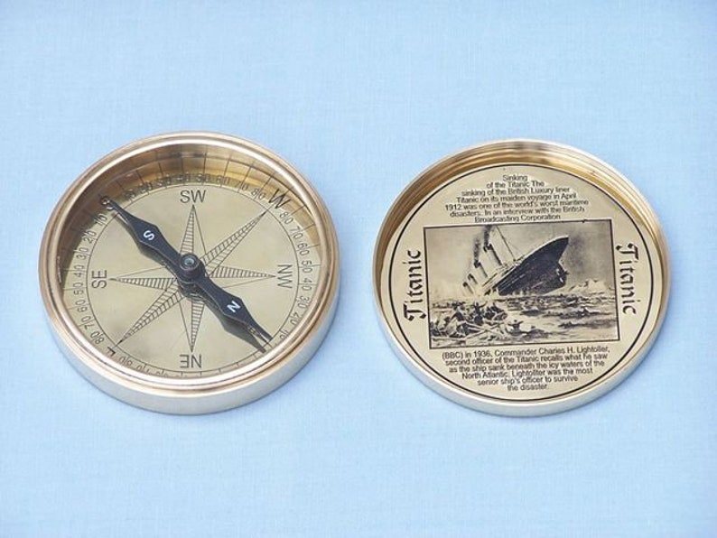 Solid Brass RMS Titanic Compass 4 W/ Rosewood Box - Etsy