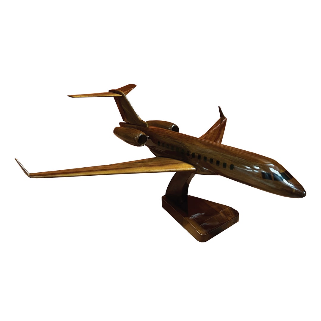 Global Express Mahogany Wood Desktop Airplane Model - Etsy