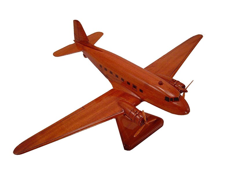 C47 Dakota Mahogany Wood Desktop Airplane Model - Etsy