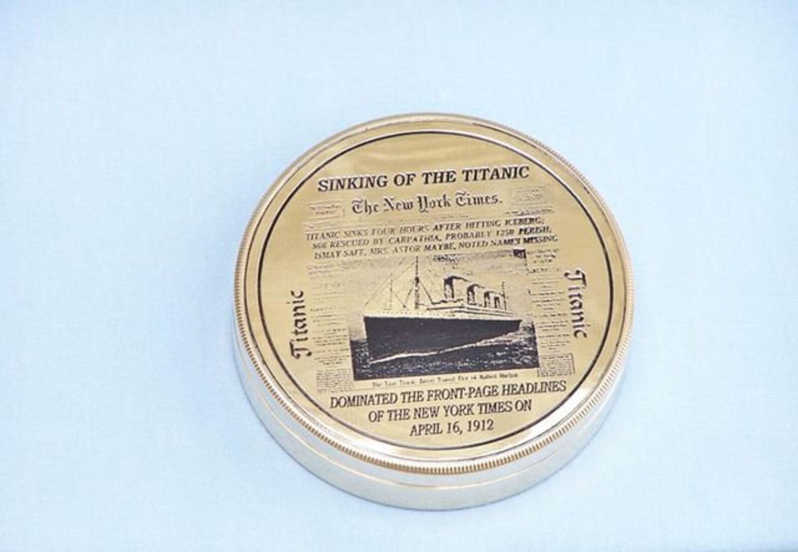 Solid Brass RMS Titanic Compass 4 W/ Rosewood Box - Etsy