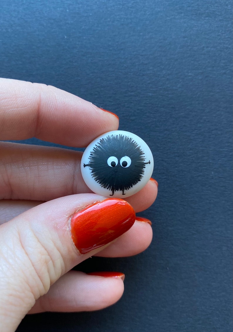 Cute Sprite / Soot Creature on a Pebble, Halloween - Etsy