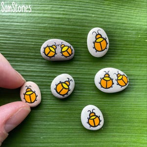 12 Pack of Miniature Hand Painted Rock Art Bugs and Critters. Acrylic ...