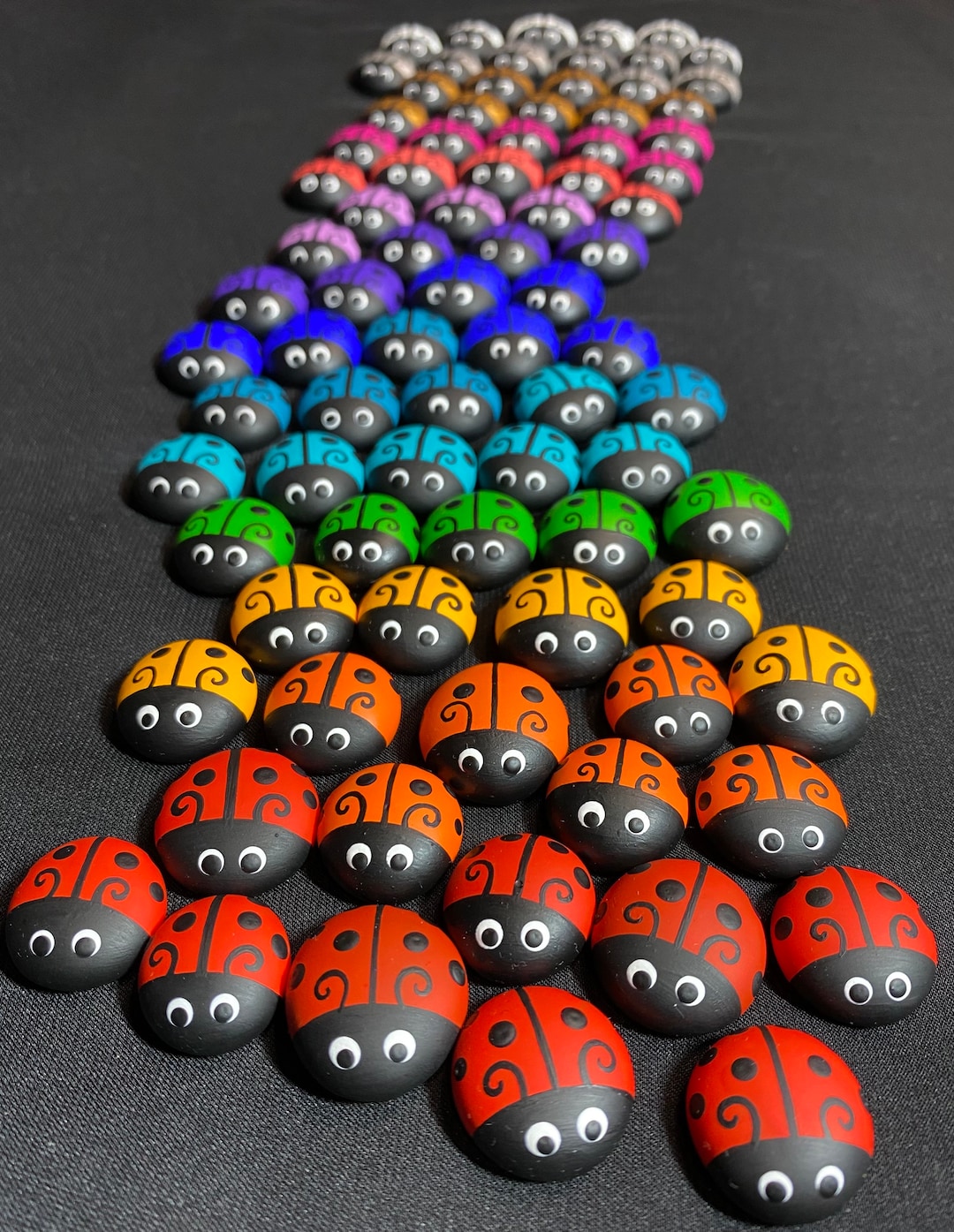 Rainbow Ladybugs, Painted on Stones (small) Magnet Optional - Etsy