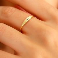 Letter Ring - Etsy