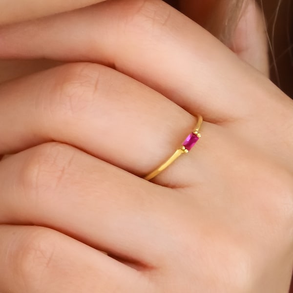 Small Ruby Ring - Etsy