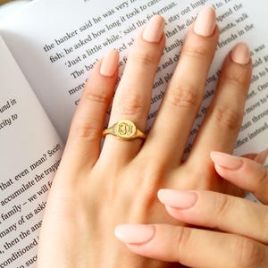 Signet Ring,custom Initial Ring,personalized Signet Ring,letter Ring ...