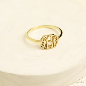Personalized Initial Ring,dainty Monogram Ring,custom Letter Ring,gold Name Ring,personalized ...