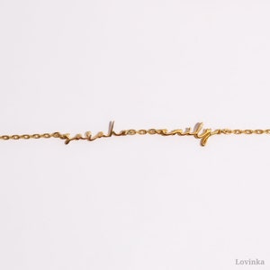 14K Gold Name Bracelet- Personalized Multiple Name Jewelry, Custom Name ...