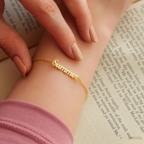 Custom Name Bracelet in Rose Gold Gold Sterling Silver personalized Bracelet custom Name Jewelry gift for Her lvk33 Etsy