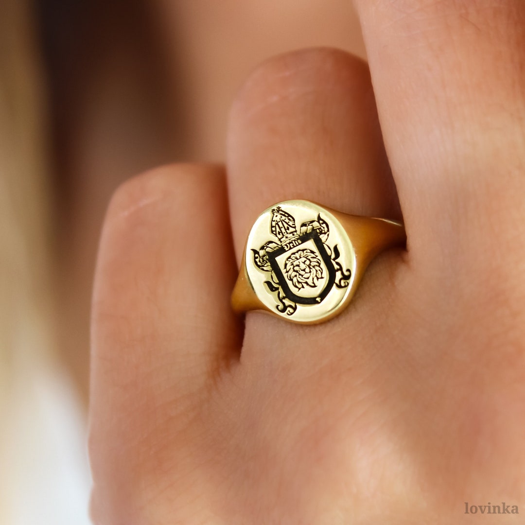 Family Crest Ring, Coat of Arms Ring for Personalized Ring,custom Crest ...