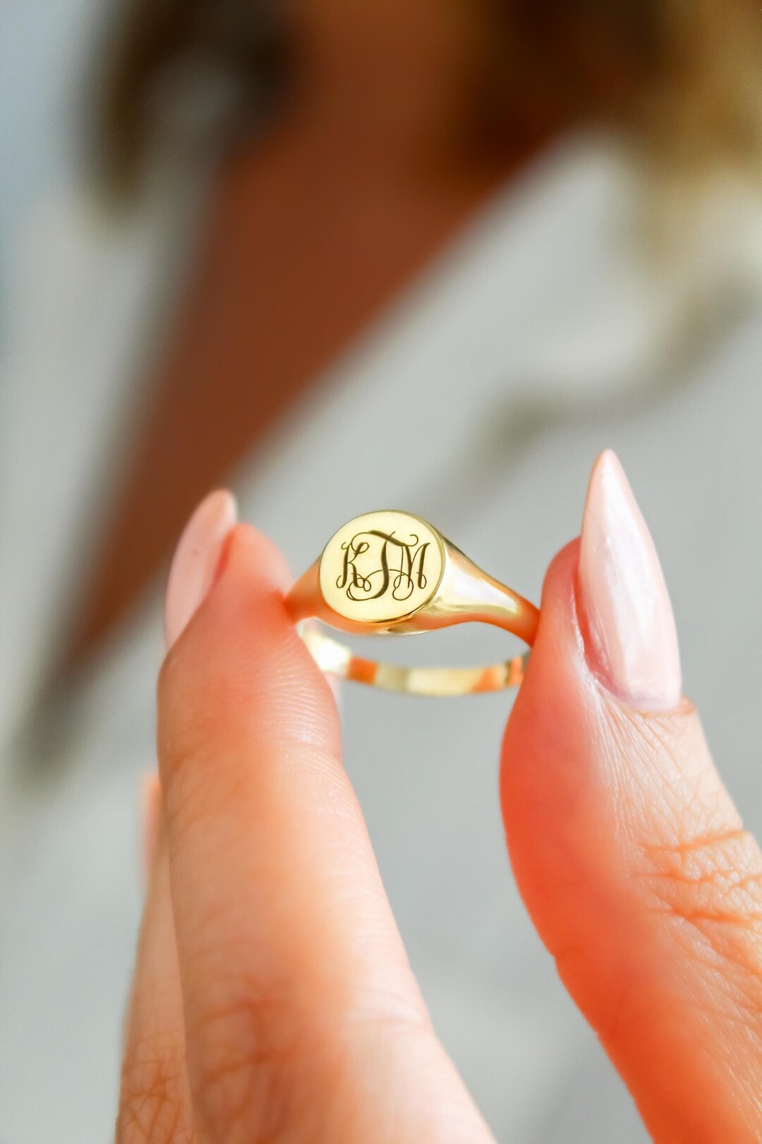 Signet Ring,custom Initial Ring,personalized Signet Ring,letter Ring ...