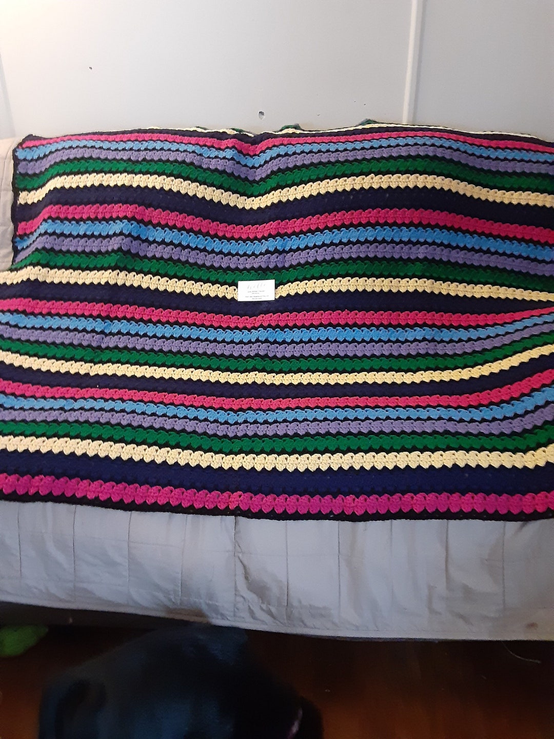 Afghan-multi Colored Stripes - Etsy